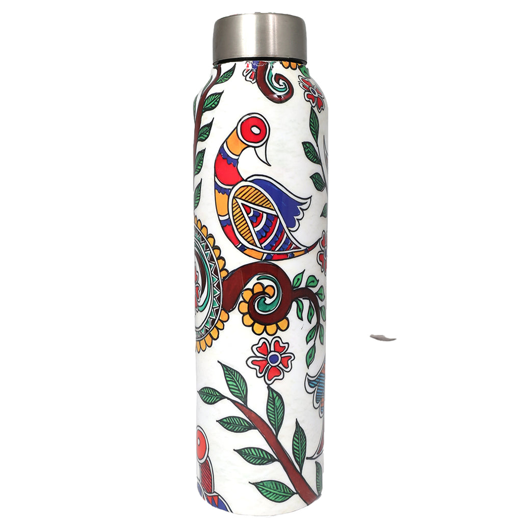 Madhubani Designs Handcrafted Eco-Friendly Meenakari Steel Bottle(1L ...