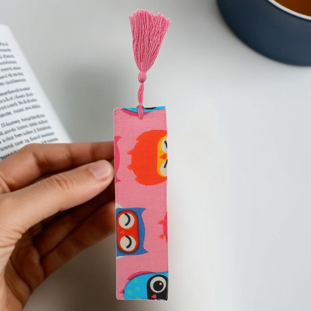 Block Print Bookmark | Handcrafted Fabric Bookmark with Intricate Owl