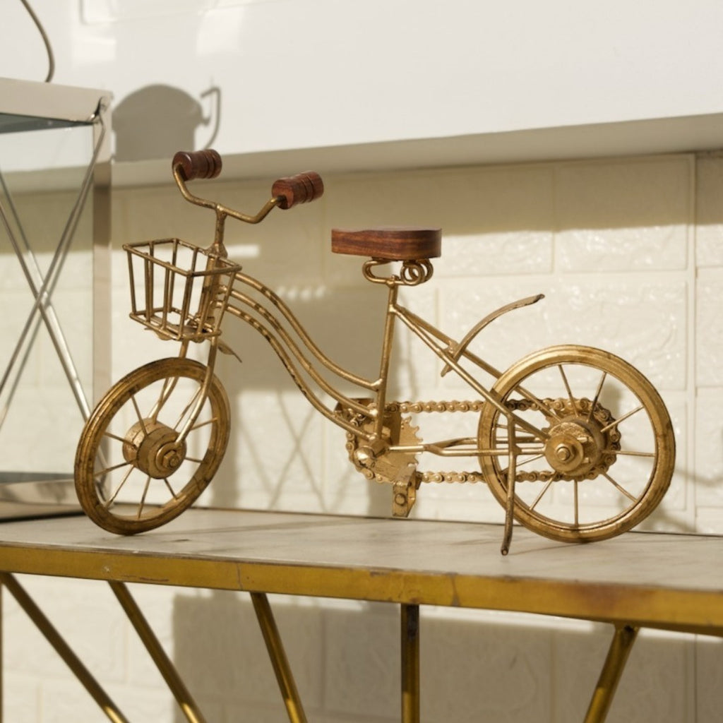 Golden Wrought Iron Cycle Table Decor